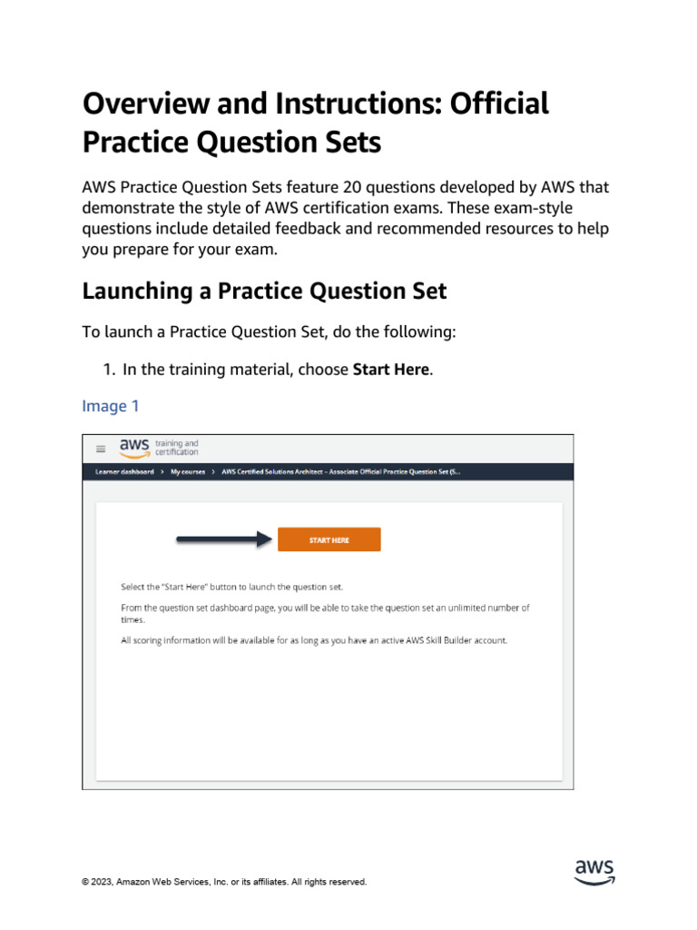 AWS Exam Preparation Official Practice Question Sets Overview and ...