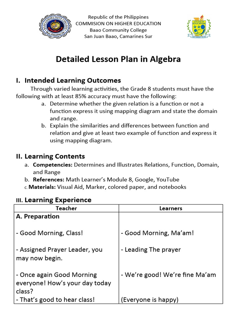 Detailed Lesson Plan | PDF