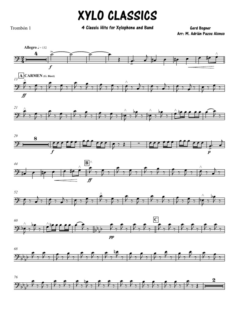 XYLO CLASSICS - Trombón 1 | PDF