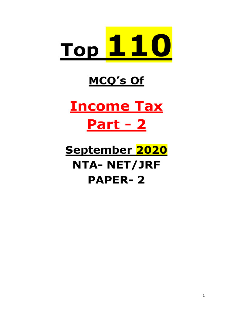 5th Income Tax | PDF