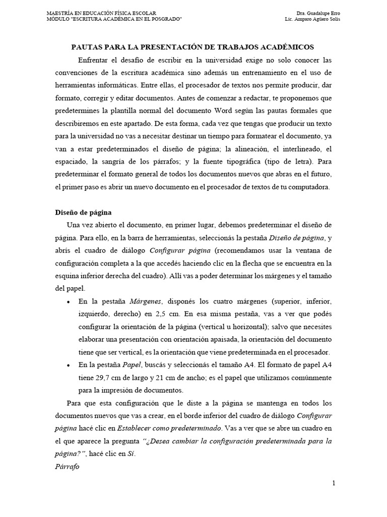 Pautas para La Presentación de Trabajos | PDF