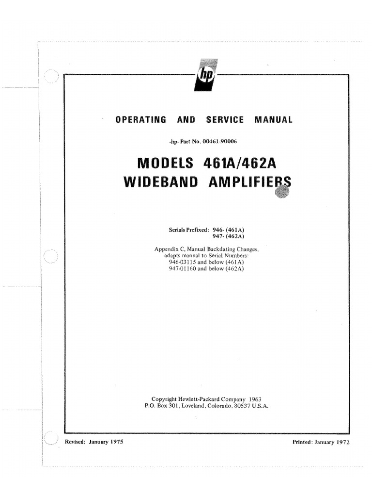 HP 461A 462A Operating & Service | PDF