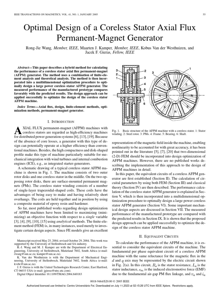Optimal Design of A Coreless Stator Axial Flux Permanent-Magnet ...