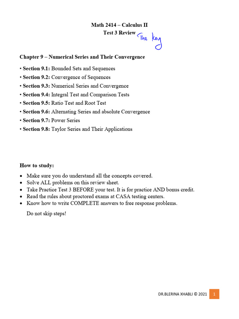 Test 3 Review KEY | PDF