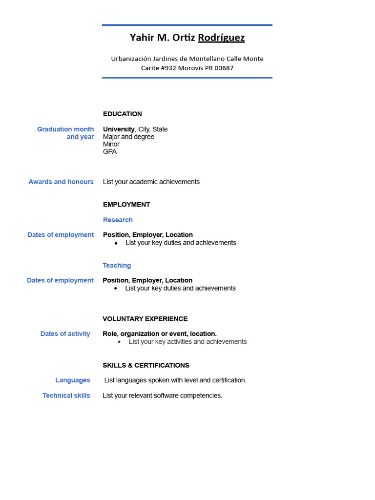 Graduate School Resume Template Research Program Scribbr 1 | PDF