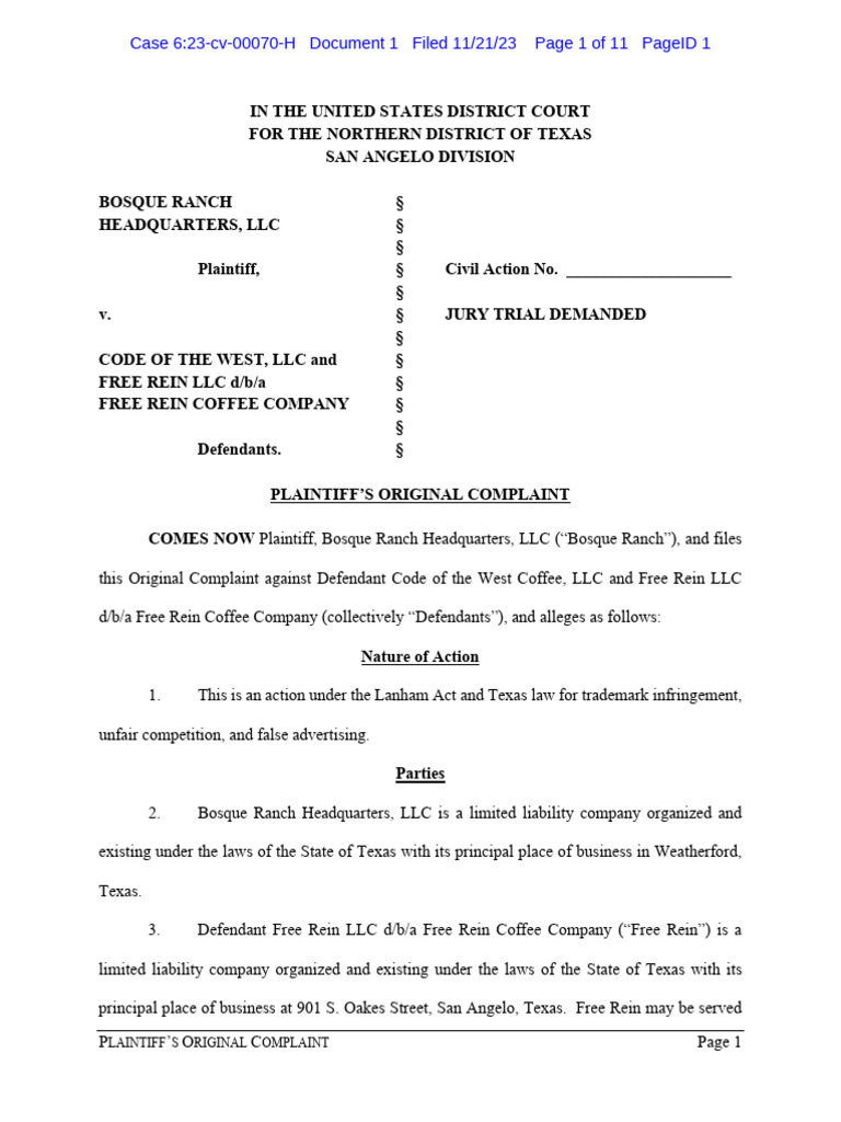 Bosque Ranch Headquarters V Free Rein | PDF