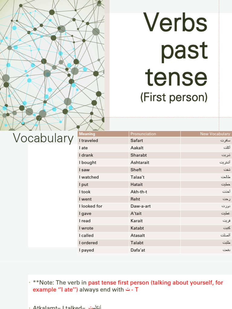 Arabic Past Tense Verbs Guide | PDF