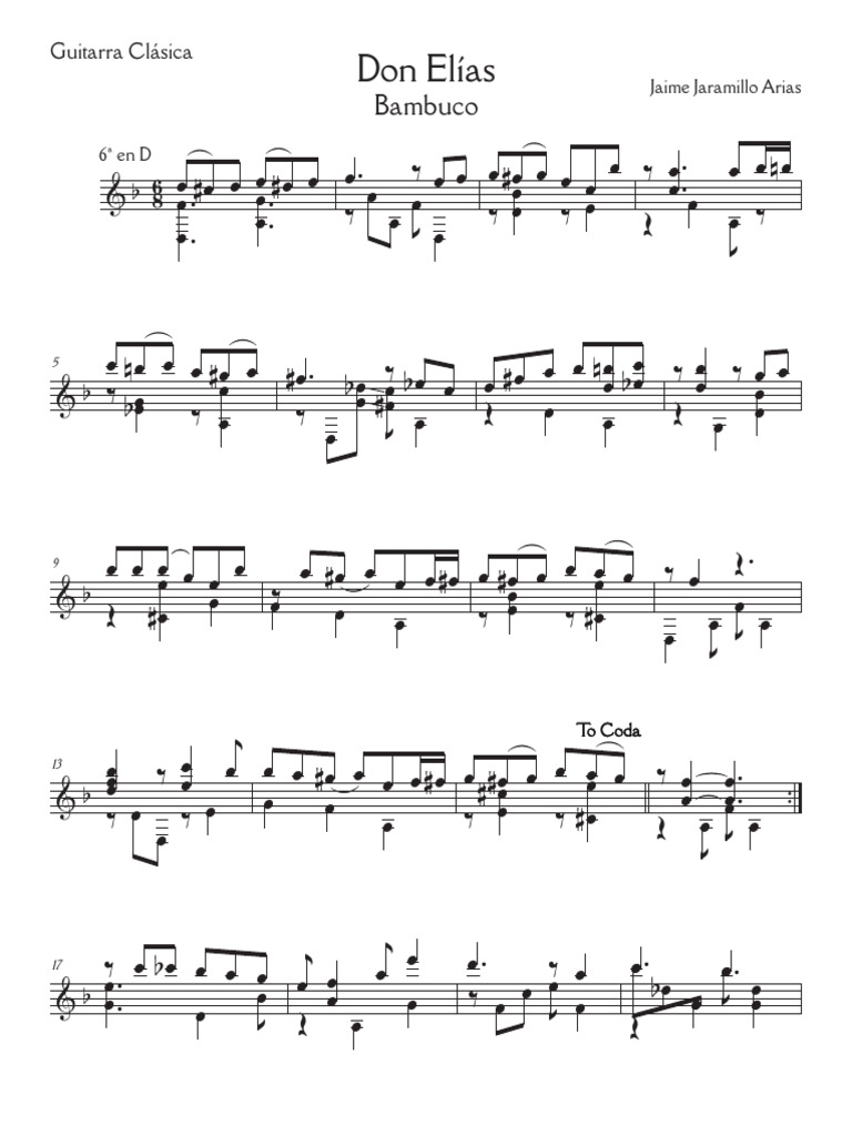 Don Elías - Bambuco - Classical Guitar | PDF