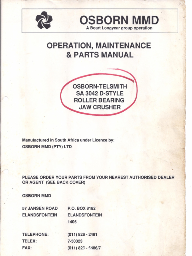 Chancadora Osborn Sa3042 | PDF