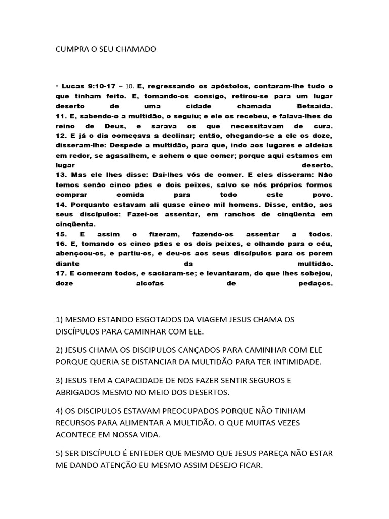 Cumpra o Seu Chamado | PDF