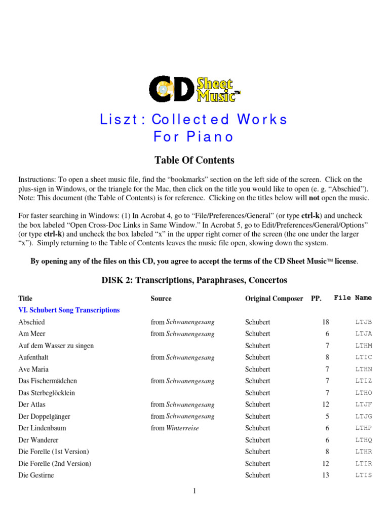 Liszt: Collected Works For Piano: DISK 2: Transcriptions, Paraphrases ...