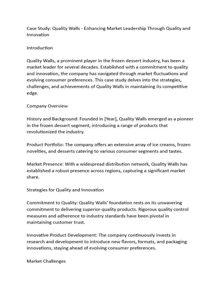 Case Study - Quality Walls | PDF