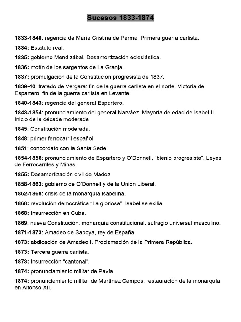 lista fechas 1833-1874 | PDF
