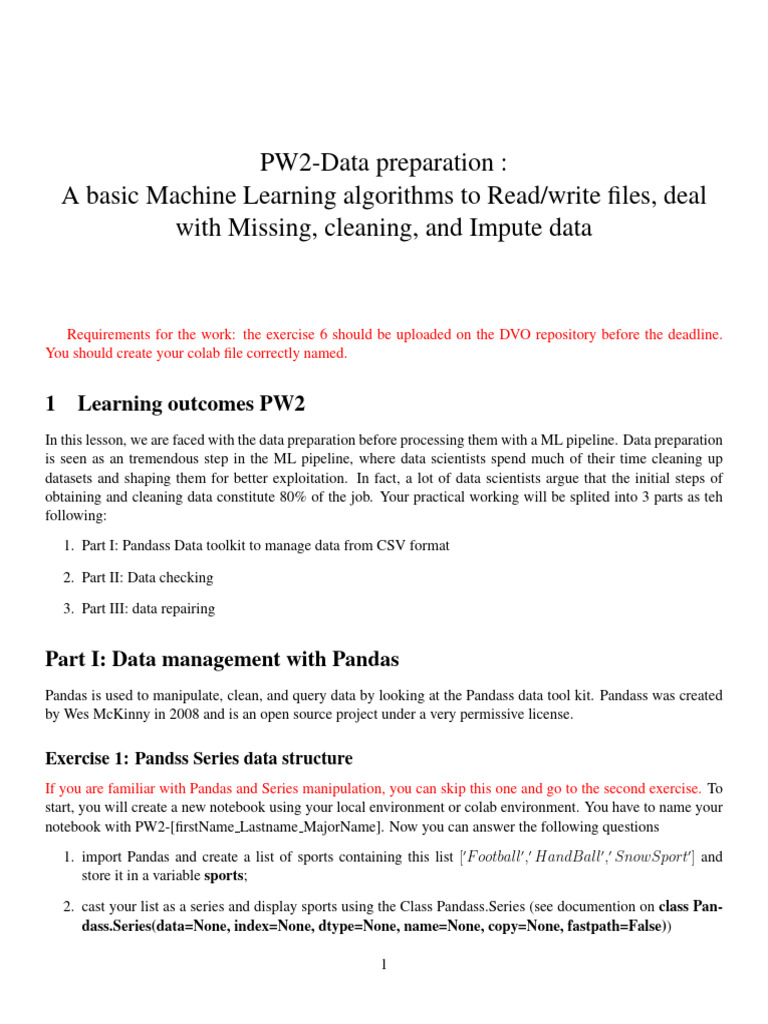 Pw2 Datacleaning Pdf Comma Separated Values Parameter Computer Programming