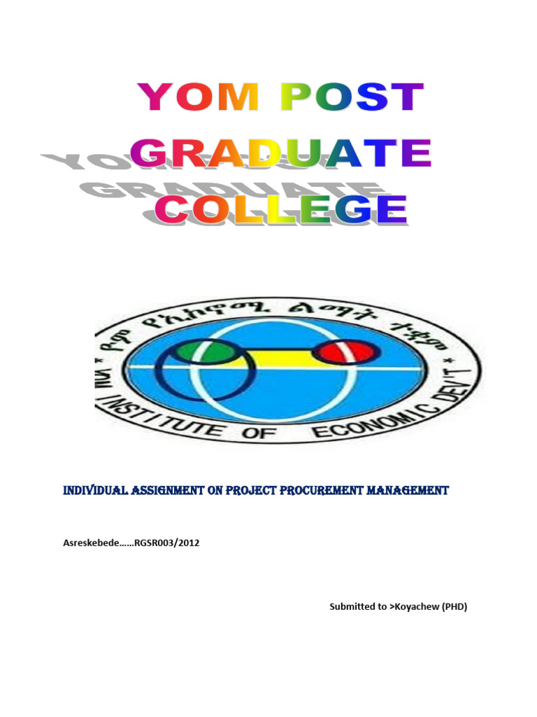 Project Procurement Individual Assignment Final... Regular | PDF