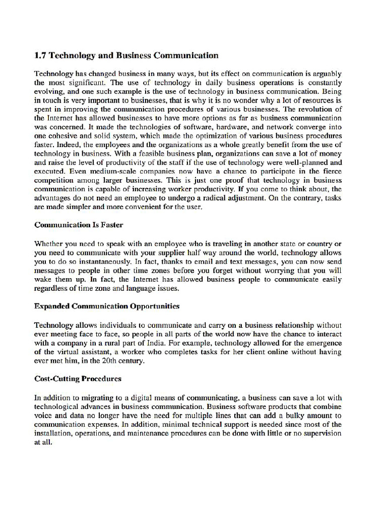 Technology in Business Communication | PDF
