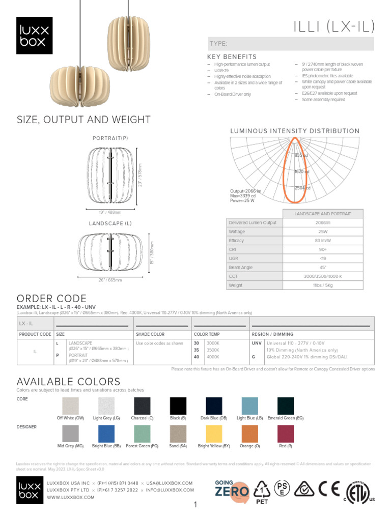 Ficha Técnica Lámpara | PDF