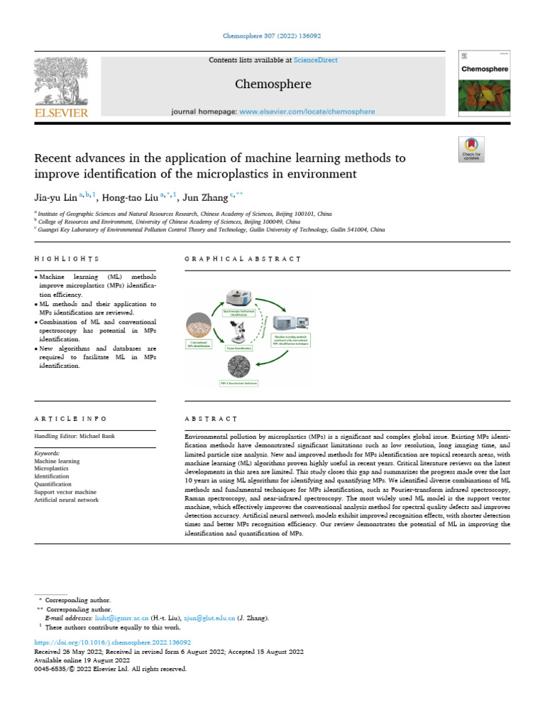 Lin 2022- Recent advances in the application of machine learning methods | PDF | Machine ...