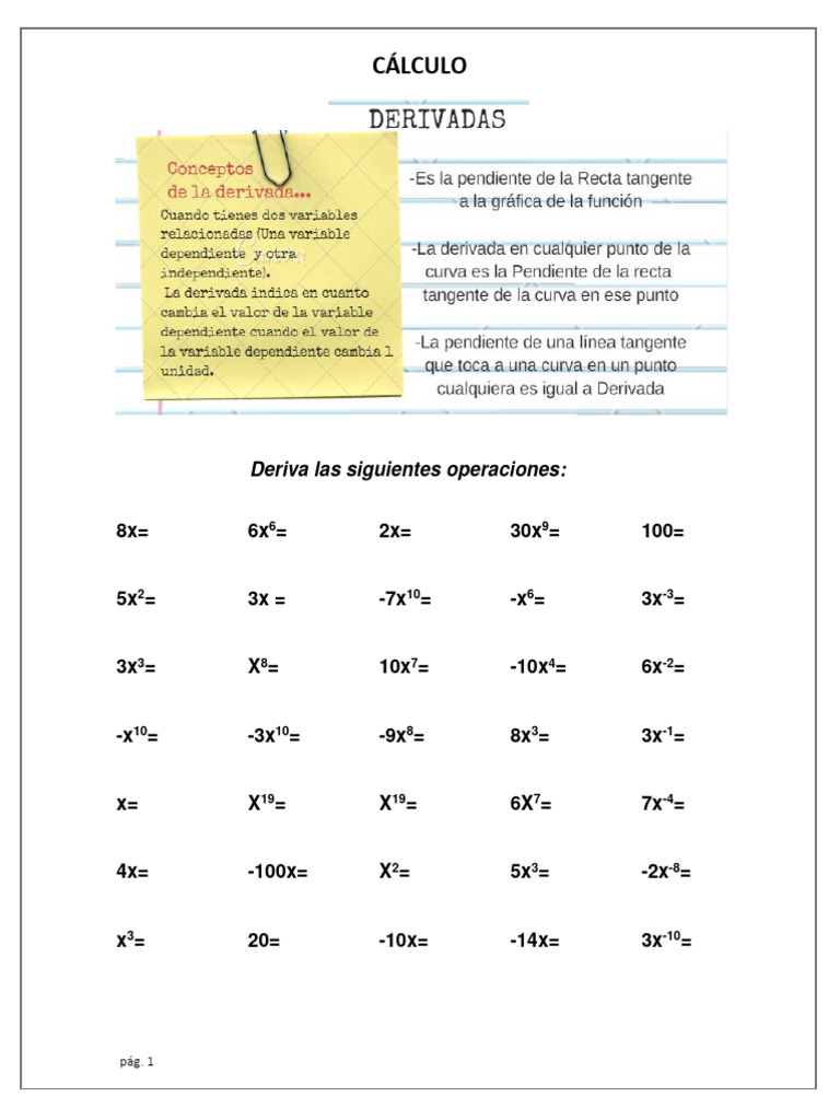 GUIA 3 Derivadas Simples | PDF | Métodos y materiales de enseñanza ...