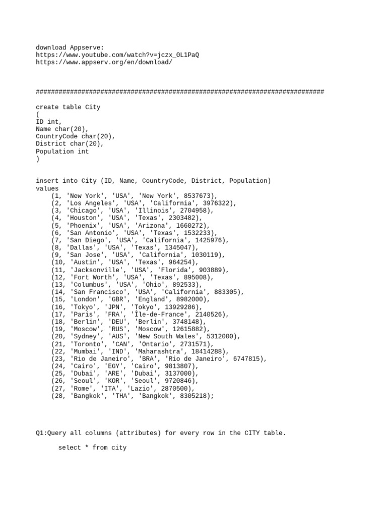 sql2 (Answers) | PDF