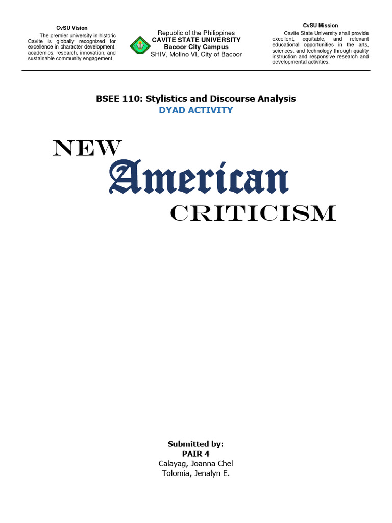 New American Criticism Handout | PDF | Cognition