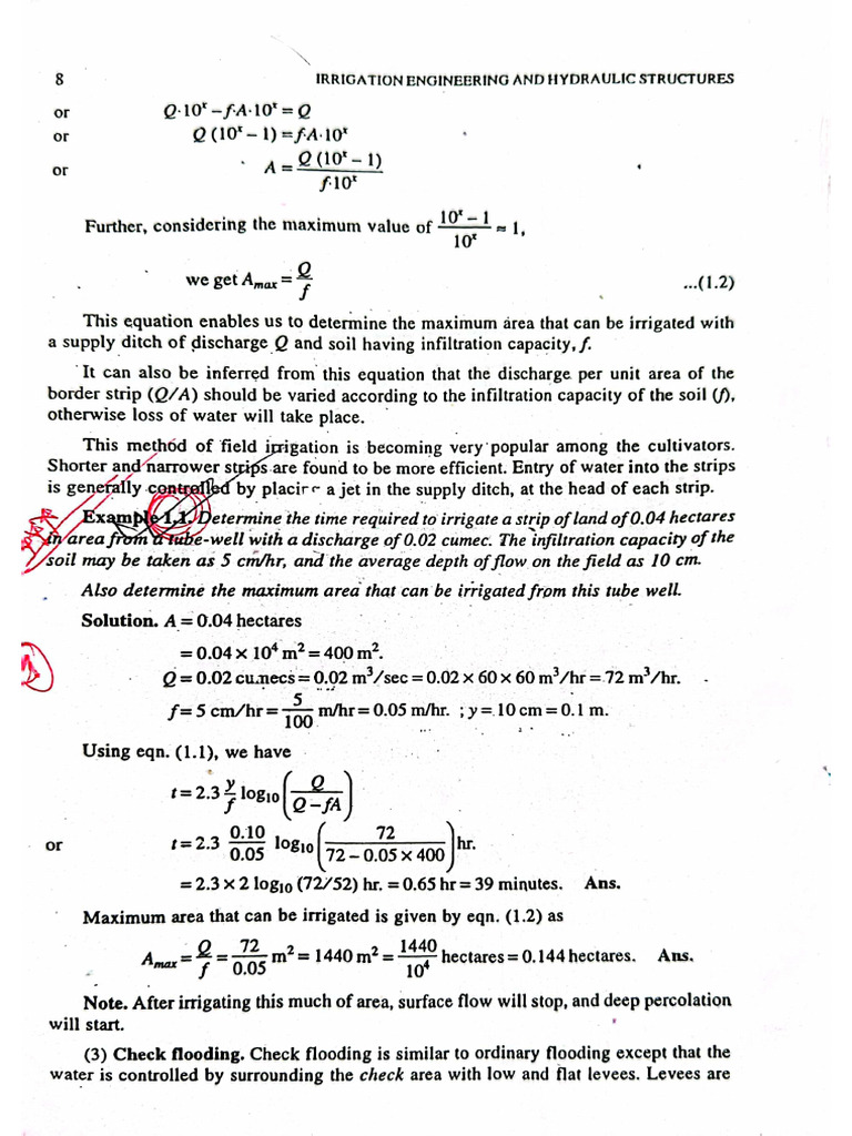 Irrigation chapter 2 (math)-1 | PDF
