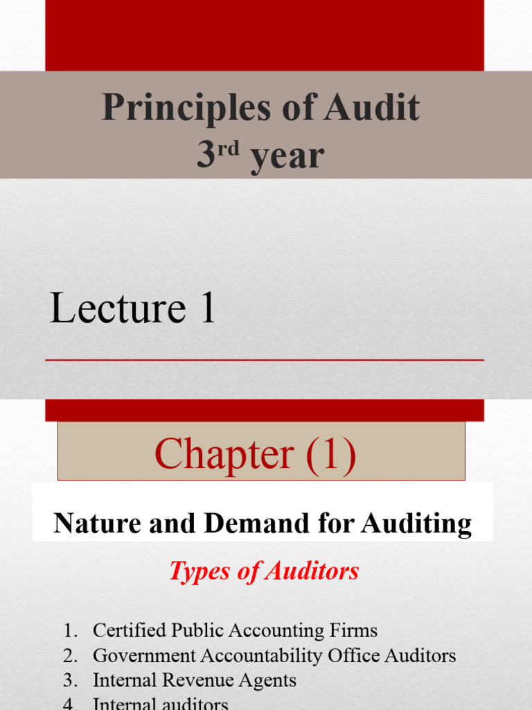 Auditing Chapter (1) - Four Part 2023 | PDF | Certified Public Accountant | Government ...
