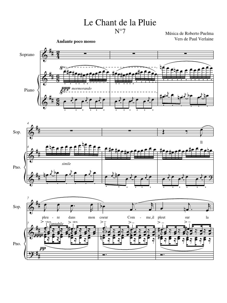Le Chant de La Pluie N°7 Partitura | PDF | Musicologie | Arts du spectacle