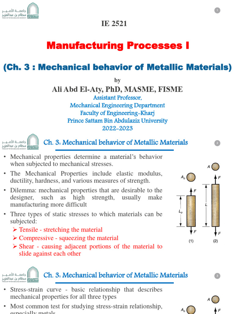 Ch. 3 Mechanical Behavior of Metallic Materials | PDF | Deformation ...