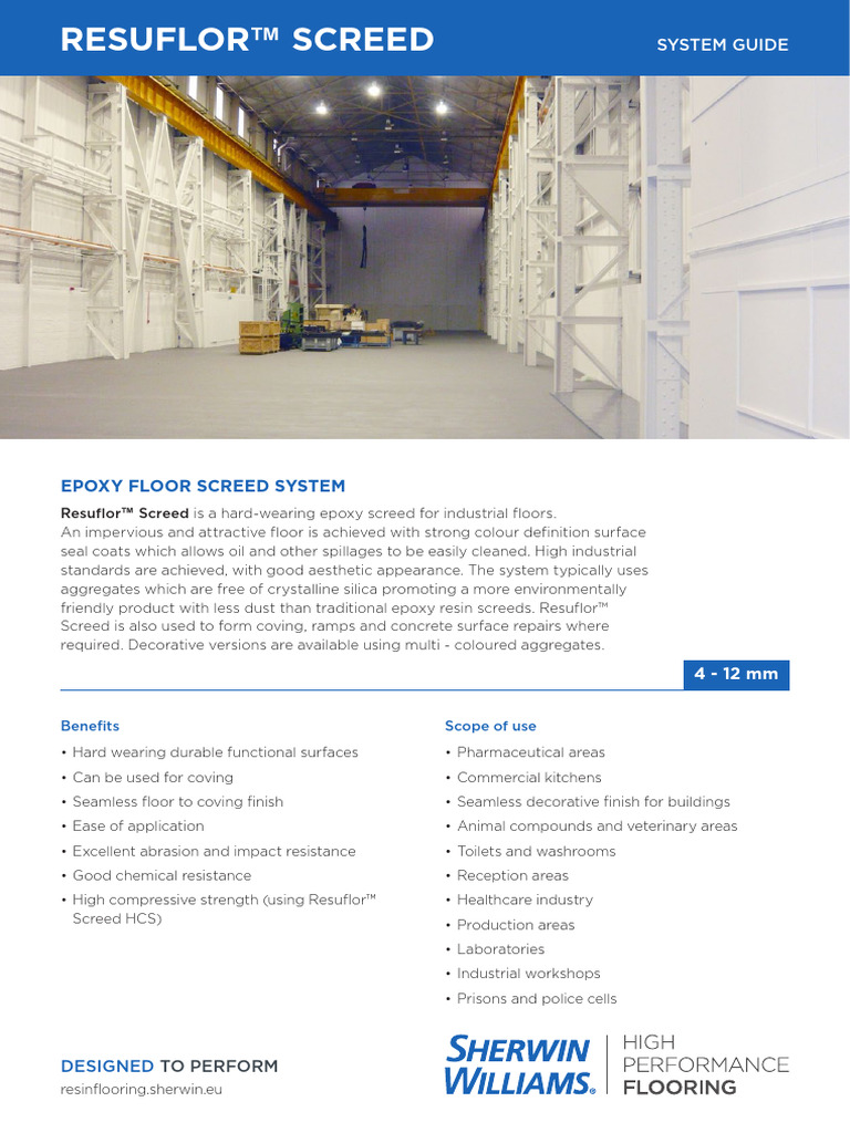 Resuflor Epoxy Screeds From Sherwin-Williams | PDF