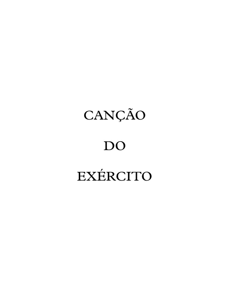 CanÇÃo Do ExÉrcito Partituras E Partes Pdf