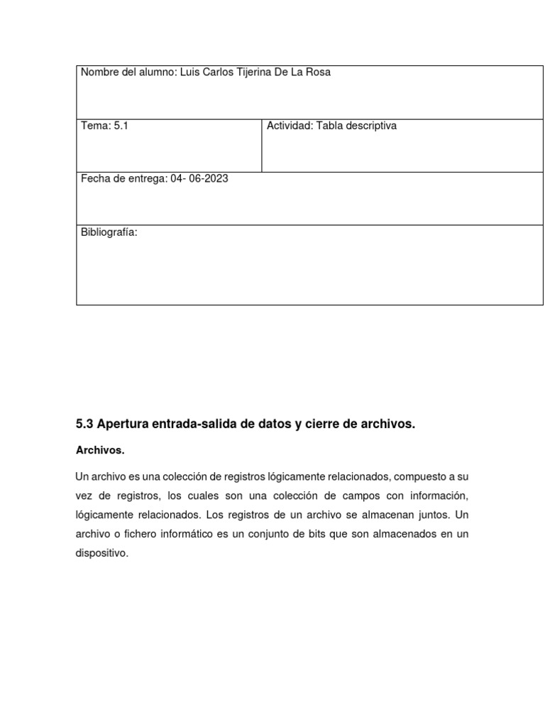 Act. - 2 Tabla Descriptiva TRLC | PDF | Informática