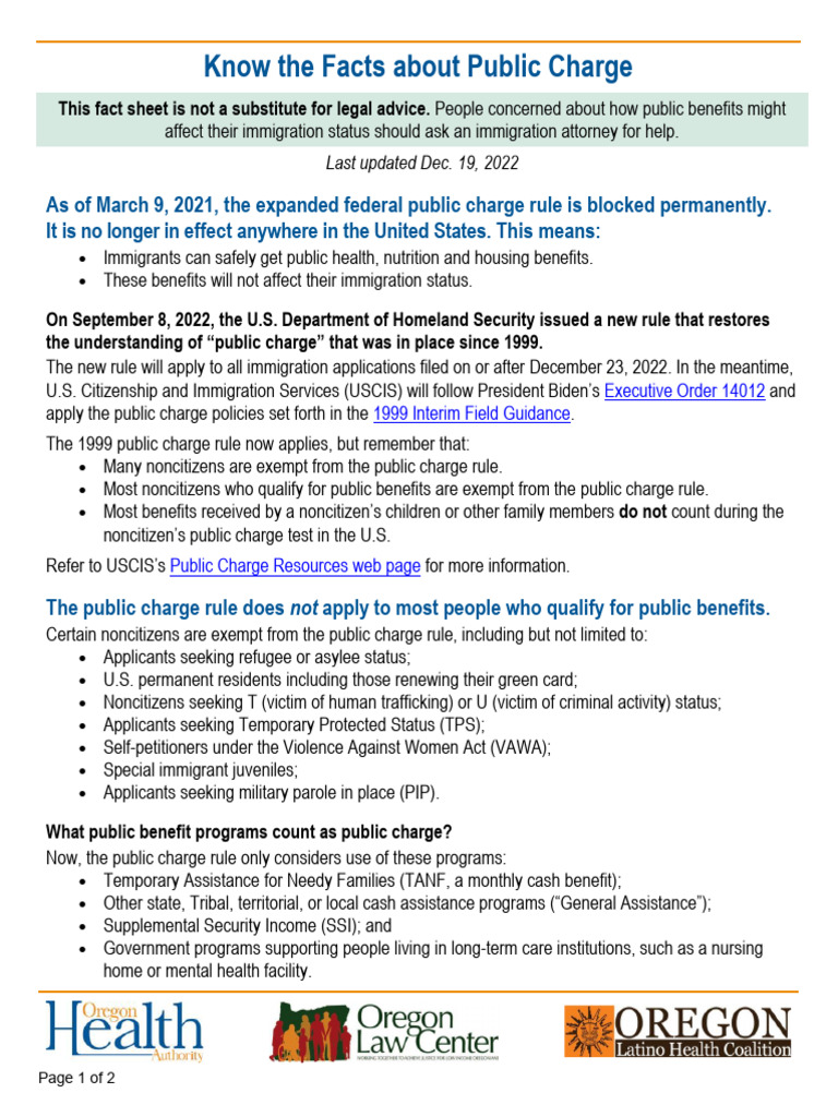 Public Charge Rules | PDF