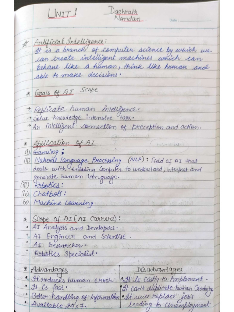 Aiml Complete Notes | PDF