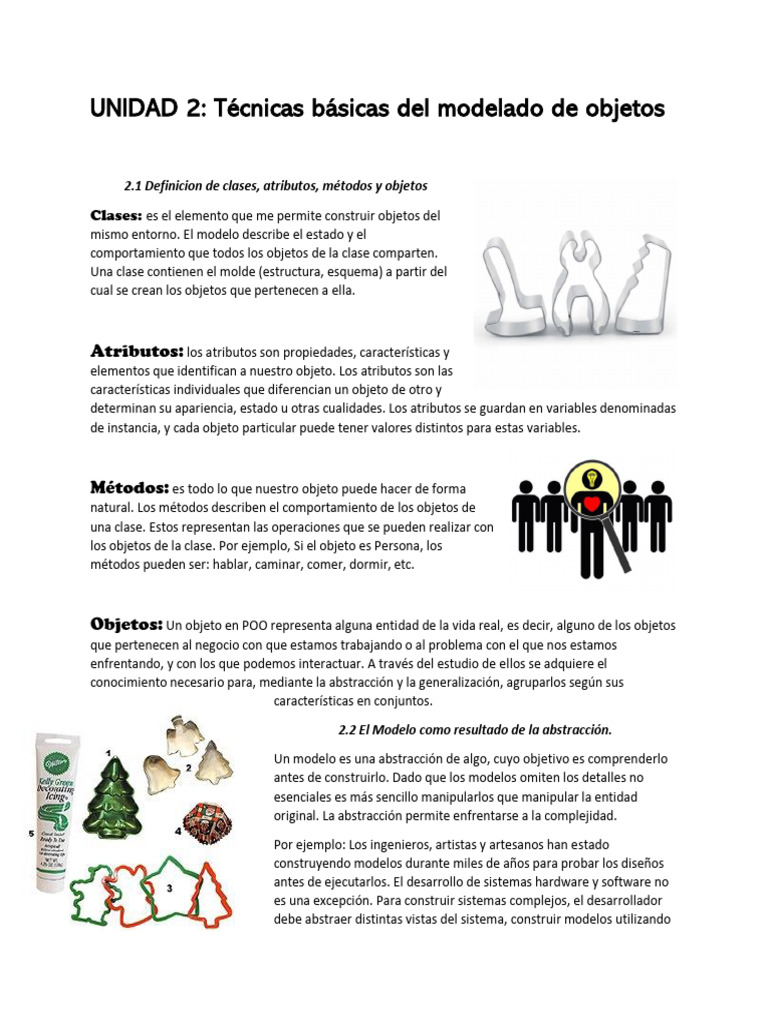 UNIDAD 2_ Técnicas básicas del modelado de objetos | PDF | Objeto (informática) | Lenguaje de ...