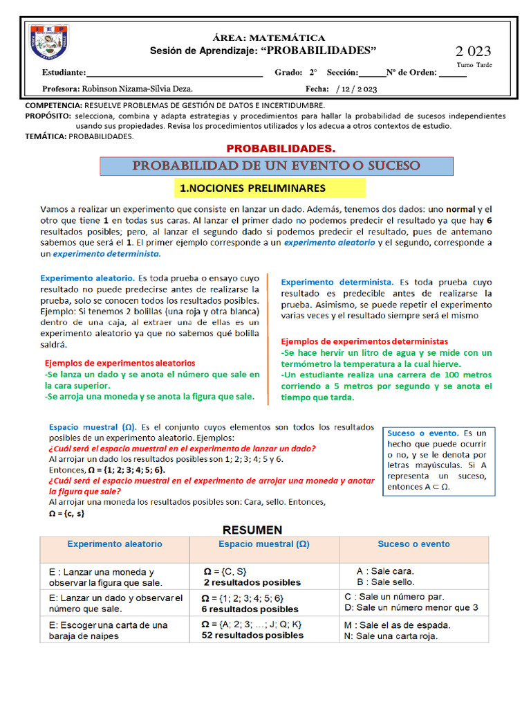 Practica de Probabilidades 2do. | PDF