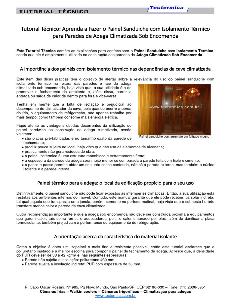 Tutorial de Painel Térmico para Adegas | PDF | Isolamento térmico | Calor