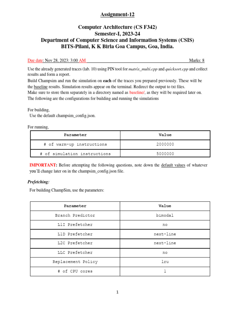 Lab12 Prefetching | PDF