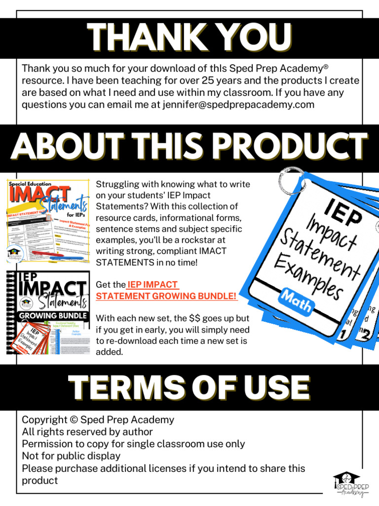 IEP Impact Statements | PDF | Reading Comprehension | Learning
