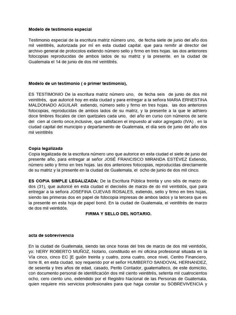 Redaccion de Documentos de Notariado | PDF