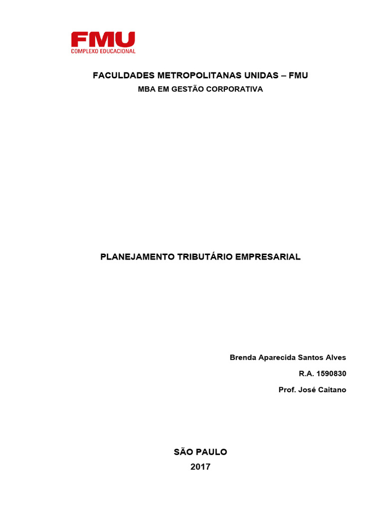 FMU - Planejamento Administrado e Judicial | PDF