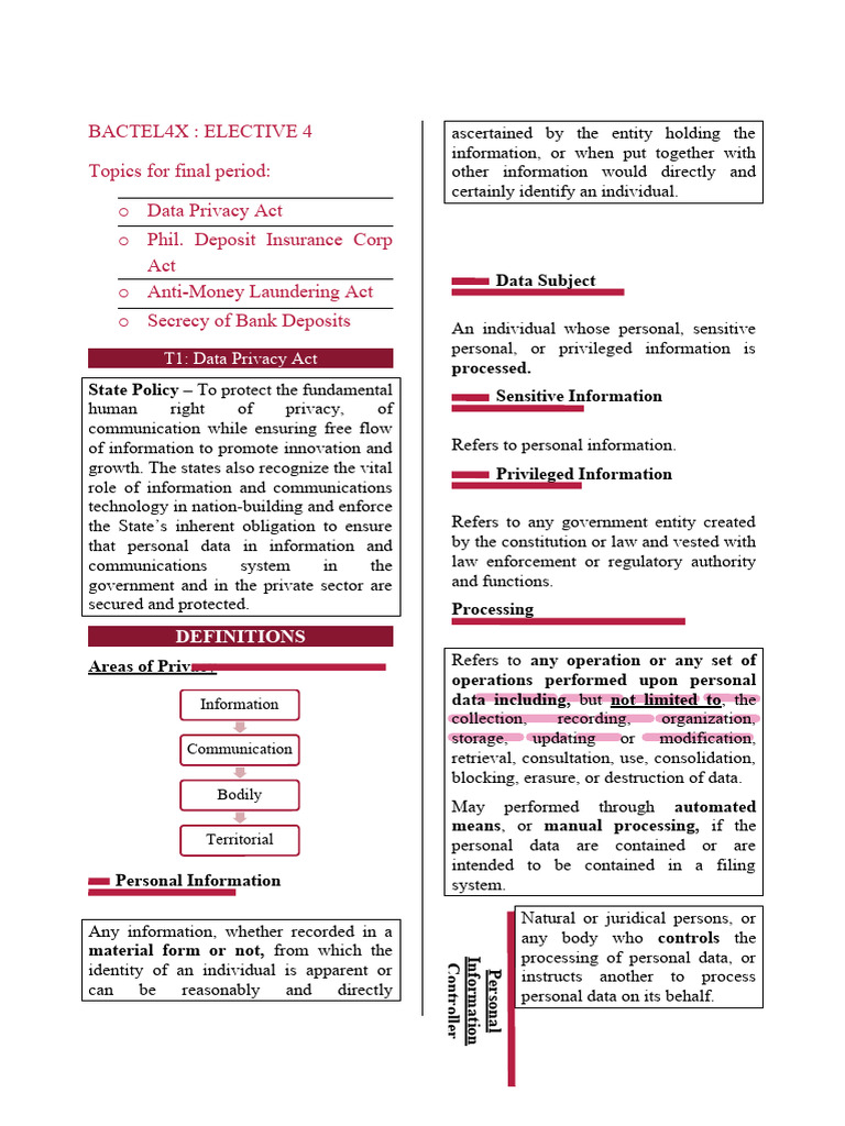 Data Privacy Act Overview and Principles | PDF | Information | Breach ...