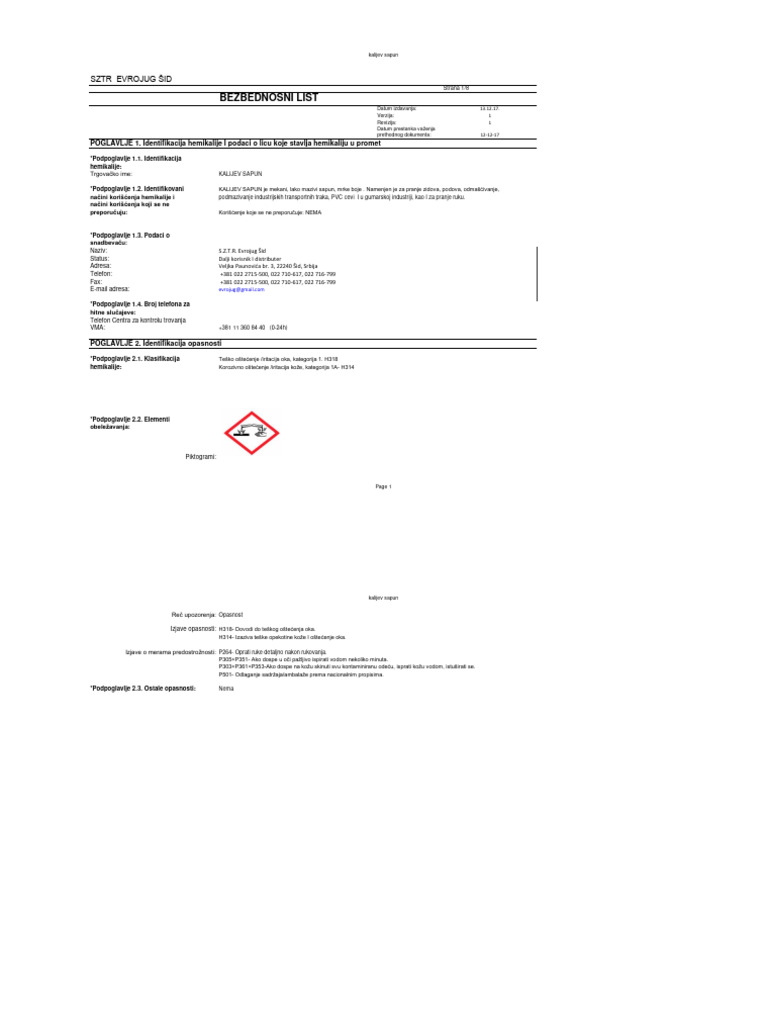 SDS Kalijev Sapun | PDF