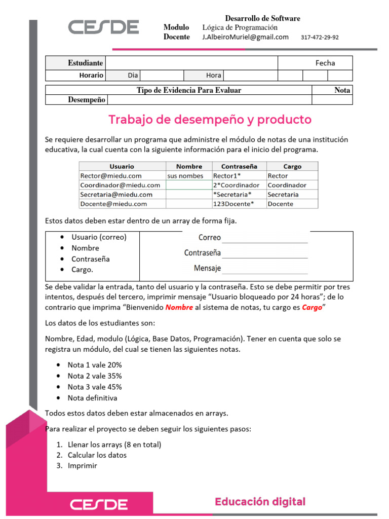 Taller Final Array Notas | PDF