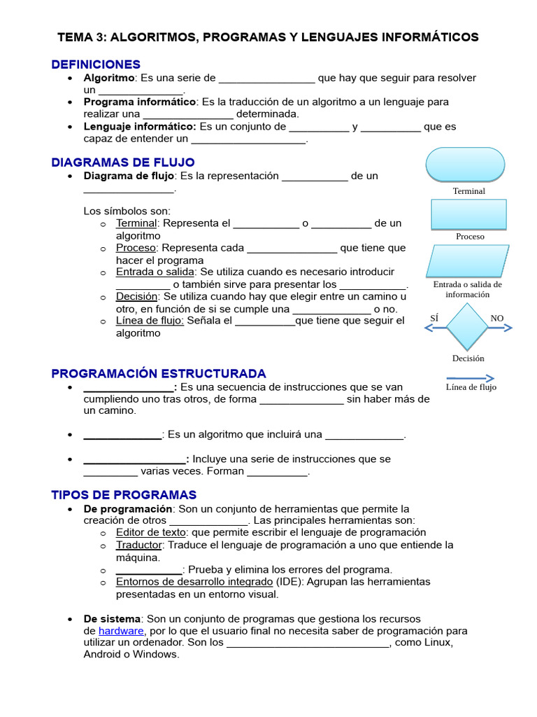 Guion Tema 3 algoritmos^J programas y lenguajes 3 | PDF | Lenguaje de programación ...