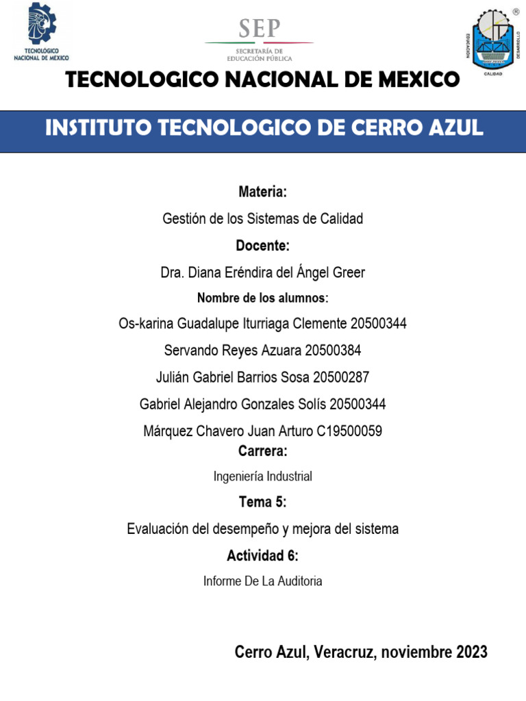 Act 6 T5 | PDF | Auditoría