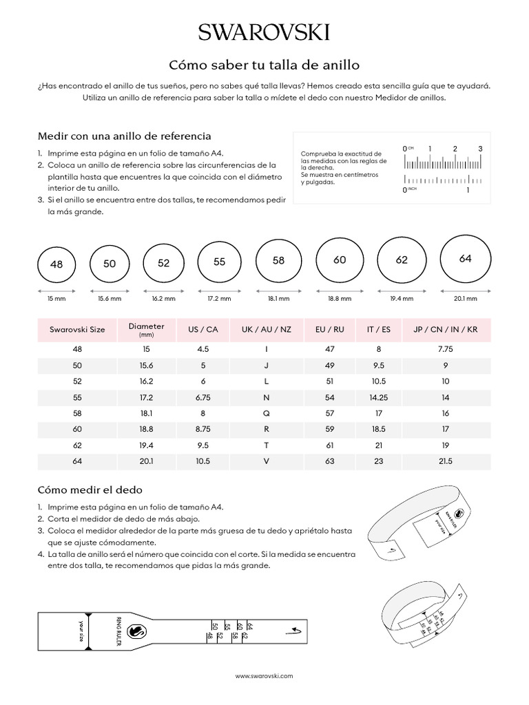 SWA_SIZE-GUIDE_A4_ES | PDF