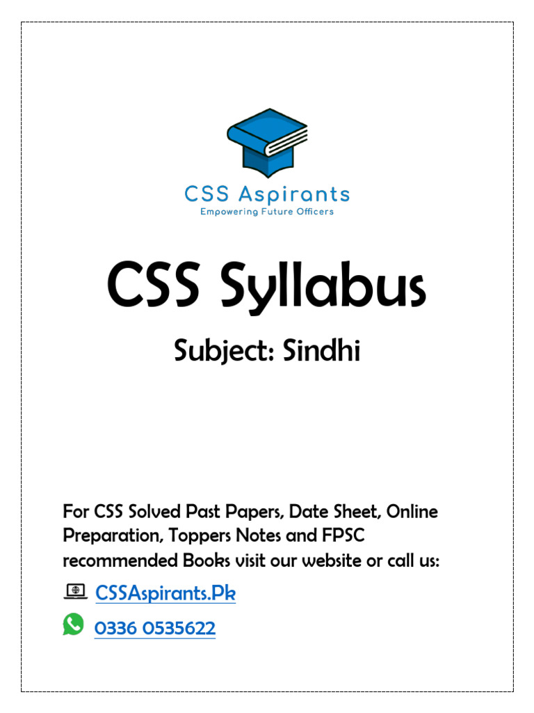 Sindhi CSS Syllabus | PDF
