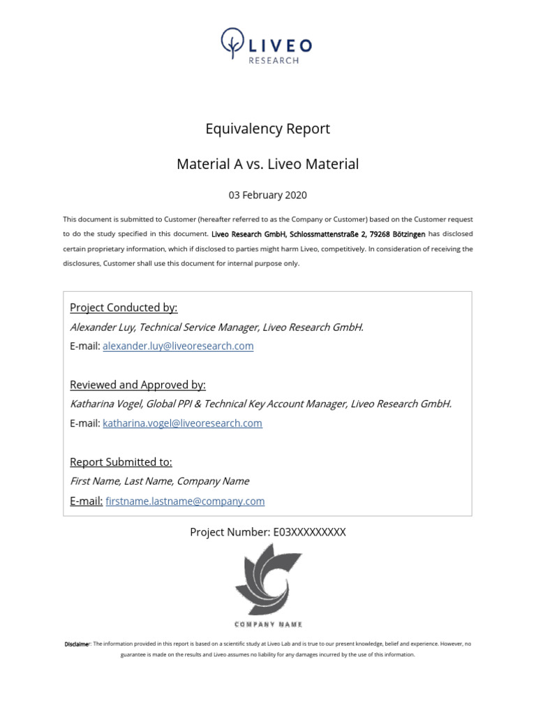 E03XXXXXXXXX Equivalency Report Template | PDF | Infrared Spectroscopy ...