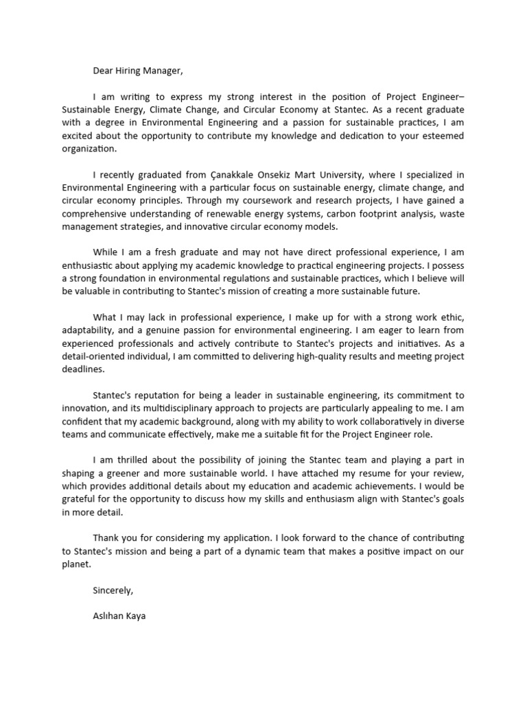 Stantec Cover Letter | PDF